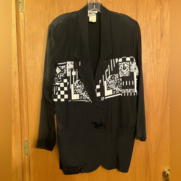 GSL | Jackets & Coats | 35 Gsl Black White 8s Print Blazer | Poshmark